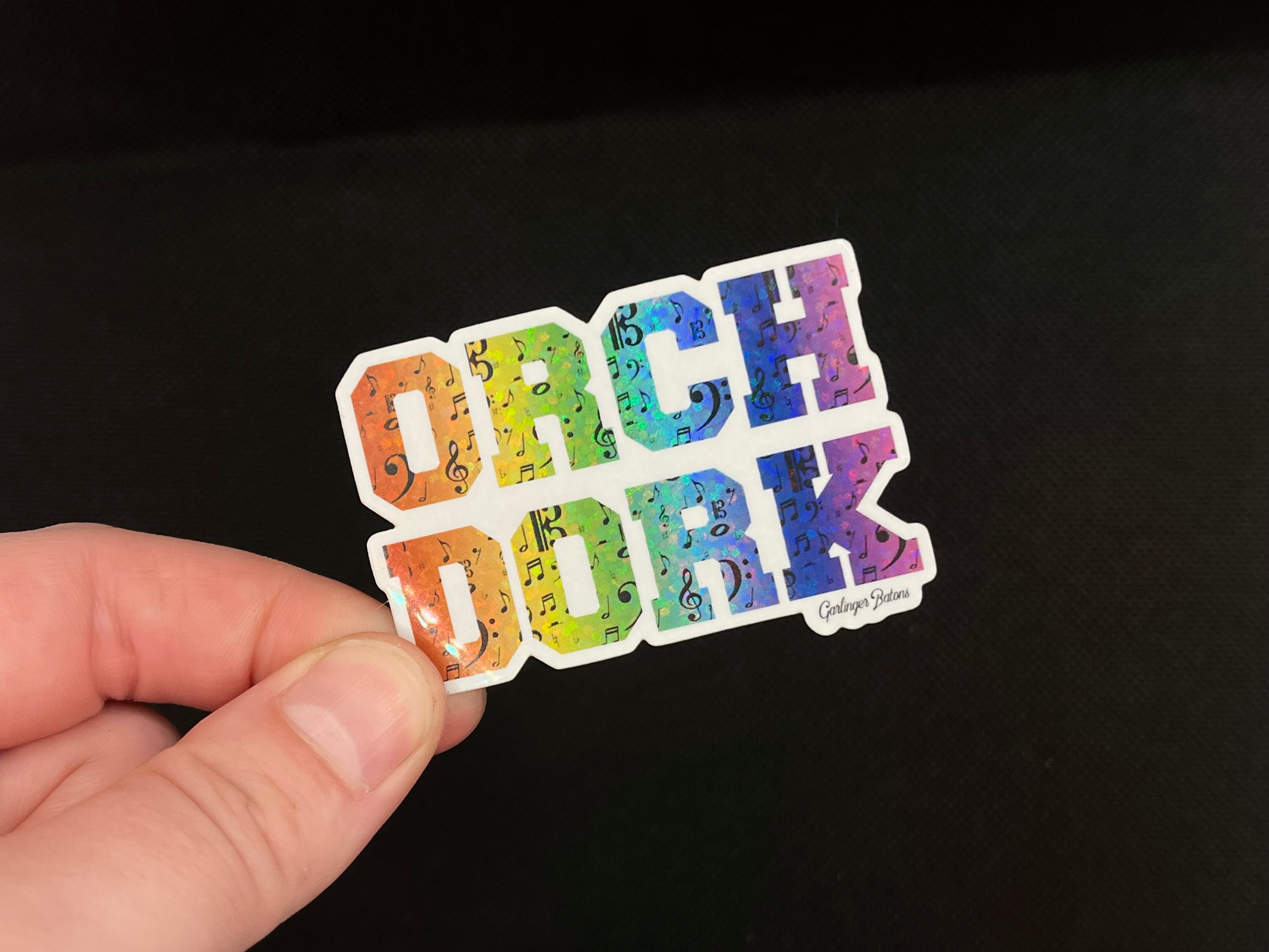 Orch Dork- Glitter Sticker – Garlinger Batons